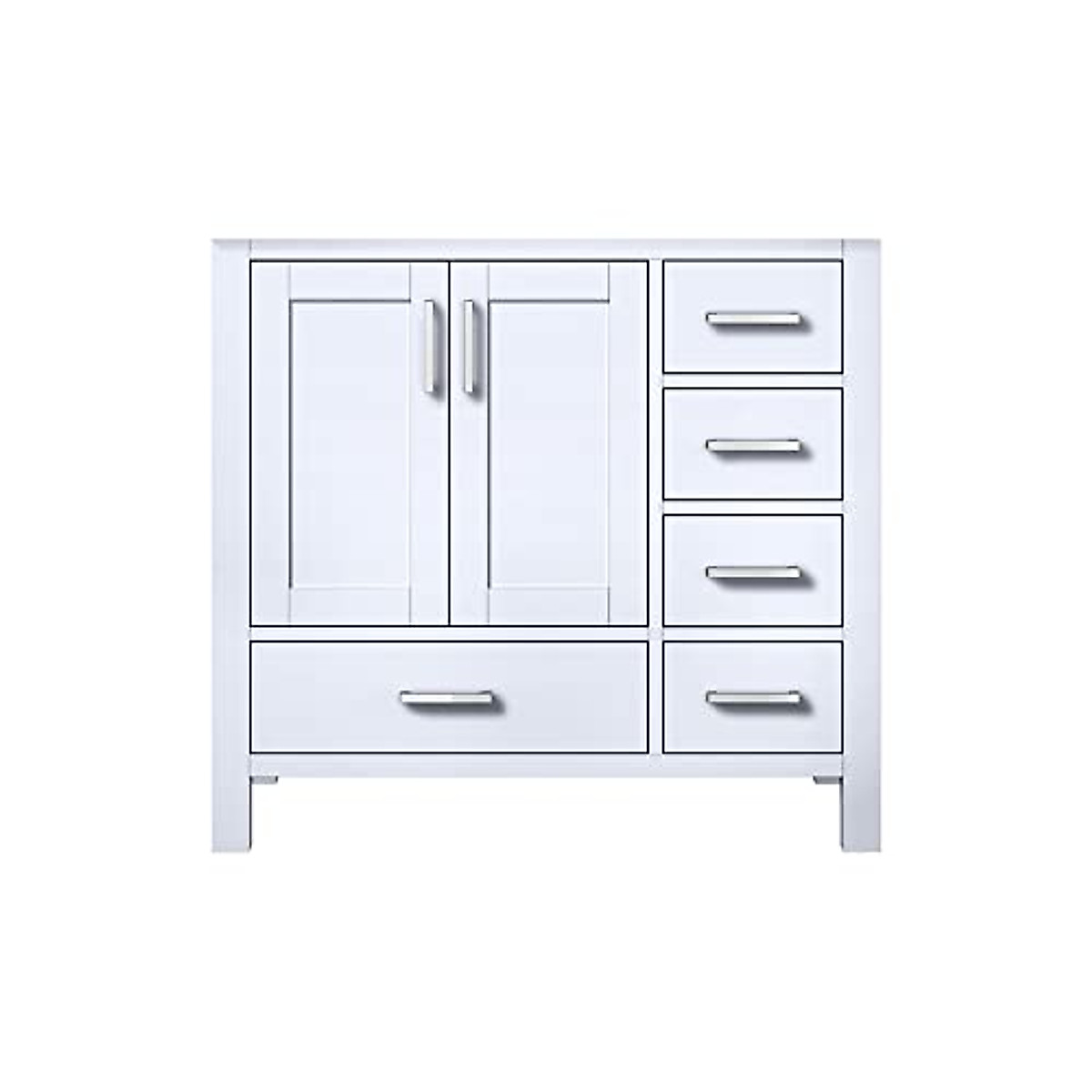 Lexora Jacques 36 in. W x 22 in. D Left Offset White Bath Vanity