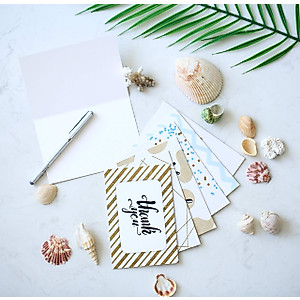 East Pearl Thank You Cards Set of 48 with Envelopes and Stickers