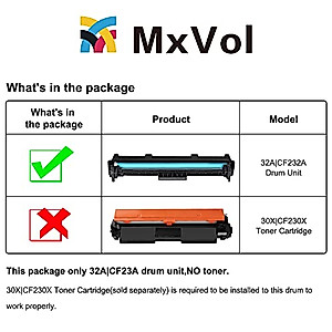 MxVol Compatible Drum Unit Replacement for HP 32A CF232A Drum Yields Up to 23,000 Pages 2-Pack use for HP Laserjet Pro M148dw M203dw M227fdw M118dw M148fdw M227fdn Printer