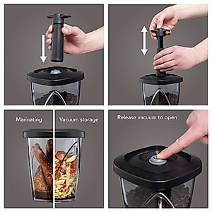 Vacu Vin Vacuum Container - 2-in-1 Food Containers Vacuum for Fresh Food & Food Saver Containers - Food Storage Vacuum Container for Longer Freshness & Instant Marinating - Preserve & Marinate