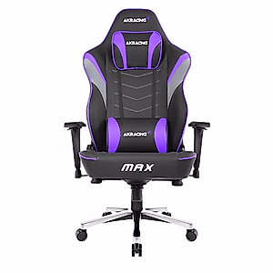 AKRacing Masters Series Max Gaming Chair with Wide Flat Seat, 400 Lbs Weight Limit, Rocker and Seat Height Adjustment Mechanisms - Indigo