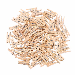 DECORA Sturdy 1 Inch Mini Wooden Craft Clothespins 100pcs