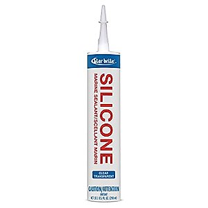 STAR BRITE Marine Silicone Sealant - Clear 10.1 Oz - Waterproof, Durable, UV Resistant, for Fiberglass, Metal, Wood, Glass, Ceramic & More (082122)