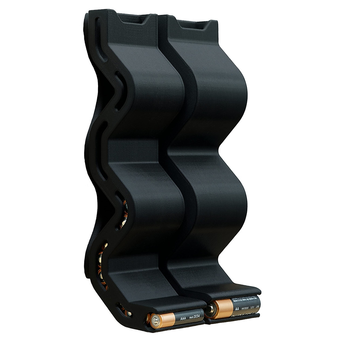 Protect Your Power - AA & AAA Battery Chute Combo, Wall Mount Battery Organizer/Battery Dispenser - Black (Combo Pack)