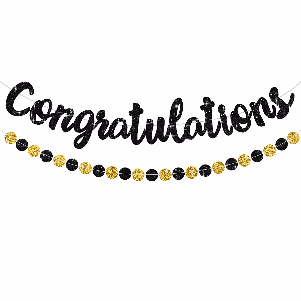 BEISHIDA Black Congratulations Banner(NO-DIY),2024 Graduation Banners, Grad Congrats Class of 2024 Party Supplies,Garland for Congratulation Graduation,Wedding,Retirement Party Decor