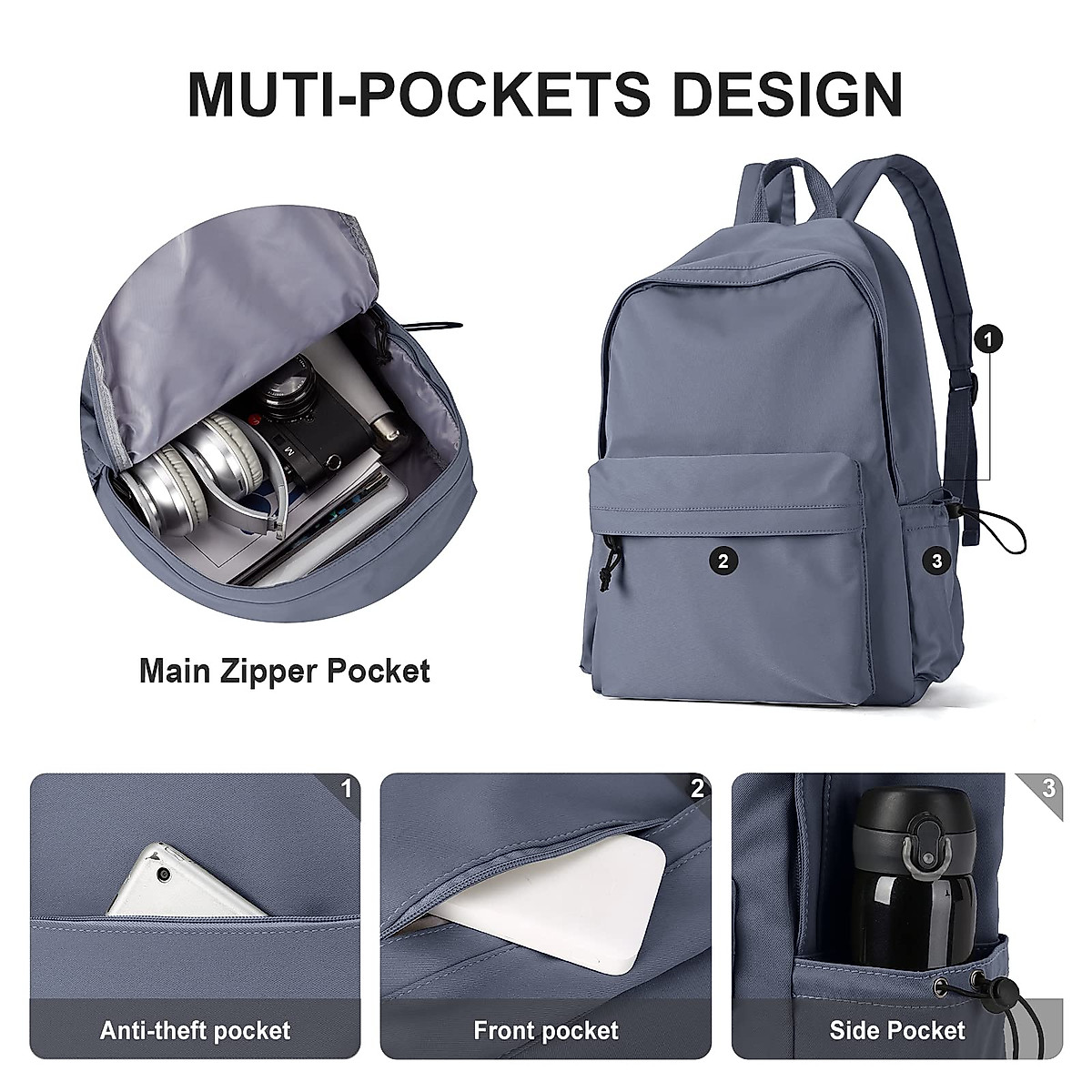 WEPOET Middle School Backpack for Teen Girls,Cute College Backpack for Women,High School Bag,Travel Rucksack Casual Daypack,Bookbag