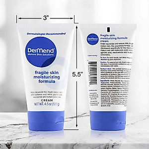 Dermend Specialized Fragile Skin Moisturizing Cream: Formula to Restore & Rejuvenate Mature Skin - Daily Moisturizer & Anti Wrinkle Cream for Firming & Strengthening Thin, Aging Skin - 4.5 Oz Tube