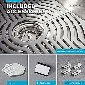 Kohler K-20022-PC-NA Sterling Ludington 32" Under Mount Single Bowl Kitchen Sink with Accessories, 32 inch, Stainless Steel