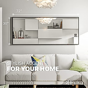 Eviva Black Mirror for Bathroom Vanity Mirror & Living Spaces - Long Mirrors for Bedroom & Edge Sealing Technology - Black Bathroom Mirror with HD Glass - Bathroom Mirrors for Wall - 72" x 30"