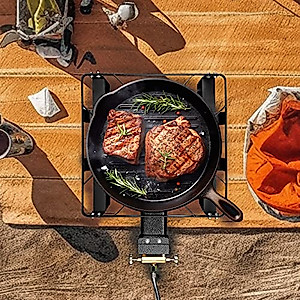 Vivicreate 185000 BTU Super Heavy Duty Square Outdoor Propane Gas Camping Range Camp Hiking Garden Grill Side Burner Stove Fish Turkey Fryer Estufa