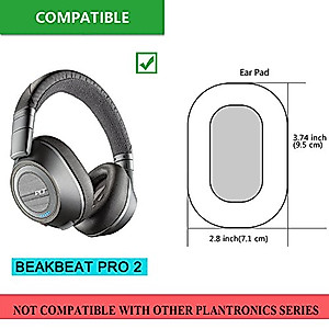 BackBeat Pro 2 Earpads, JARMOR Replacement Protein Leather & Memory Foam Ear Cushion Pad Cover for Plantronics BackBeat Pro 2.0 Wireless Noise Cancelling Headphones (Brown)