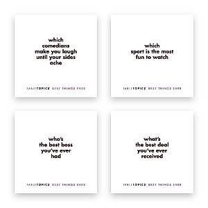 TableTopics Best Things Ever - 135 Fun Conversation Cards, Use as Ice Breakers, Get to Know More About People Close to You, Share Your Favorites