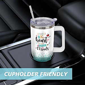 thmasamwr 40oz Teacher Tumbler with Handle, Stainless Steel Teacher Water Bottle Cup, Teacher's Travel Coffee Mug, Thanksgiving,Christmas,Graduation Gifts for Teachers