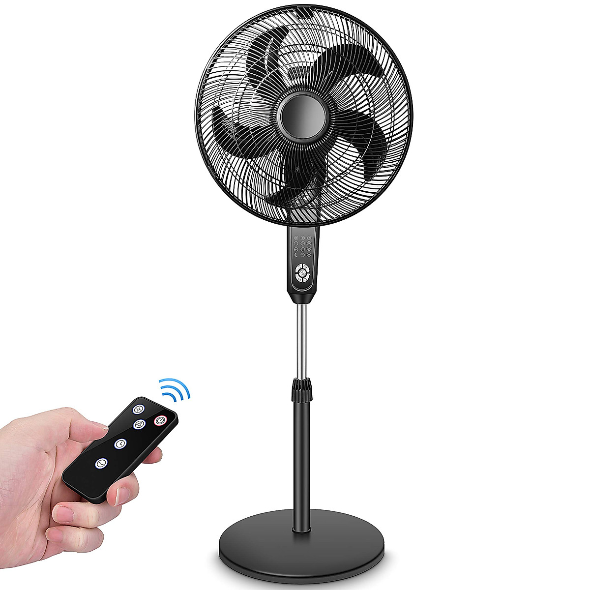 Outdoor Fan - 2 in 1 Portable Floor Fan, Cooling Floor Fan with Remote Control, 4 Speeds, 3 Modes, Ultra Quiet Outdoor Fans with Adjustable Height and Tilt, 7.5-Hour Timer Pedestal Fan for Bedroom