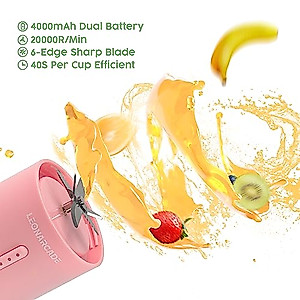 Portable Blender for Shakes and Smoothies, Personal Size Blenders with 16oz Blender Cup, Rechargeable Mini Blender, Portable Juicer