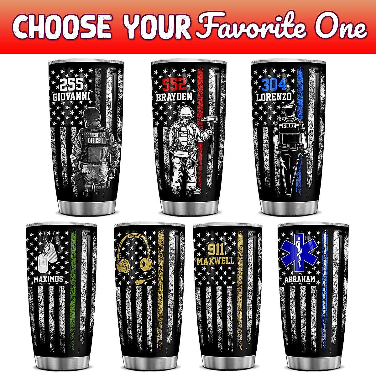 Wassmin Personalized Dispatcher Gifts For Men Dispatcher American Flag Tumbler 20oz 30oz Insulated Coffee Travel Mug Cup Birthday Appreciation