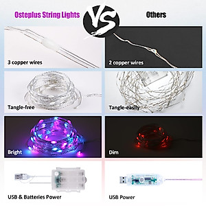Color Changing Fairy Lights LED String Lights with Remote, 16.4FT 2 Pack Twinkle Lights USB Plug or Battery Powered, Outdoor Waterproof Christmas Decorations for Bedroom Wedding Party Indoor…