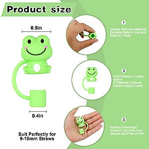8PCS Straw Cover Resuable Silicone Straw Tip Covers 10mm Straw Covers Cap Cute Straw Toppers Fit for Stanley 30 40 oz Tumbler with Handle Tumbler Cups Straw Protector Tips Lids Accessories