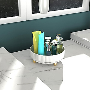 Lazy Susan Turntable Organizer, ITAYVAN 8 Inches Plastic Rotating Condiment Organizers, Makeup Perfume Organizer, Round Spinning Organization for Pantry, Fridge, Countertop, Vanity (Small)