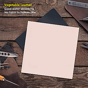 MUNEFE Leather, Vegetable Leather, Hand Tanned Vegetable Leather, Suitable for Crafts Harnesses Home Decoration Knife Sheaths(2.0 Thickness 20 * 20cm)