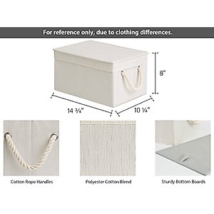 StorageWorks 45L Extra Large Fabric Storage Bins with Decorative Storage Boxes with Lids and Soft Rope Handles