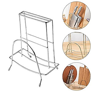 Housoutil Stainless Steel Kitchenware Storage Organizer Racks Multi Layer Function Cutting Board Holder Pot Lid Chopping Board Rack Stand Silver