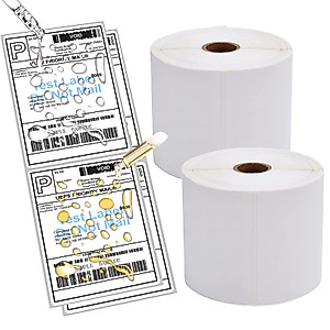 9527 Product 4x6 Direct Thermal Shipping Labels for Zebra 2844 ZP-450 ZP-500 ZP-505,Blank,450 Labels/Roll, 1" Core,Total 4 Rolls