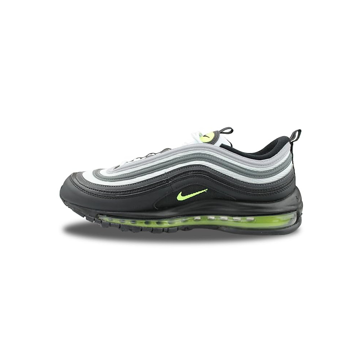 Nike Men's Air Max 97 shoes, Pure Platinum/Volt-black-white, 12.5