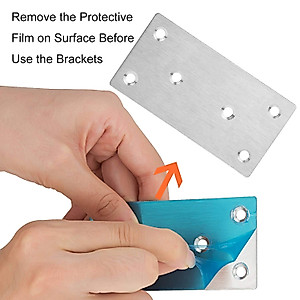 22 PCS Sliver Mending Bracket Plate, Stainless Steel 50MM X 100MM X 2MM Heavy Duty Flat Corner Brace for Wood, Metal Straight Fixing Joining Shelf Support Corner for Shelves, Furniture and Cabinet