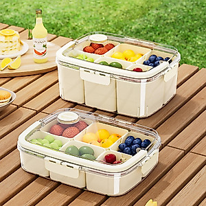 Artendjoon Kitchen Organizers and Storage, Food Storage Containers with Lids, Meal Prep Containers Reusable, Organization and Storage, Snack Box, Fridge Organizer, Snackle Box Container, Serving Tray