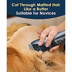 oneisall Cat Grooming Clippers for Matted Hair, 2-Speed Cat Grooming Kit Cordless Low Noise Pet Hair Clipper Trimmer for Dogs Cats Animals (Blue)