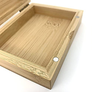 Bamboo Cards Storage Box, Wooden playing cards case with magnetic Lid