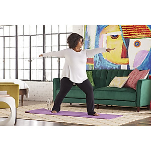 No Nonsense Women's Flared Sport Yoga Pant, Black, Large