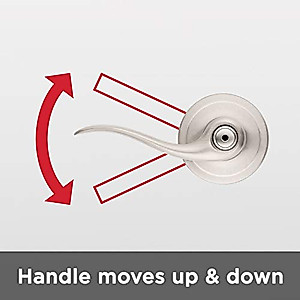 Kwikset 97300-728 Tustin Door Handle Lever with Traditional Wave Design for Home Bedroom or Bathroom Privacy in Polished Chrome