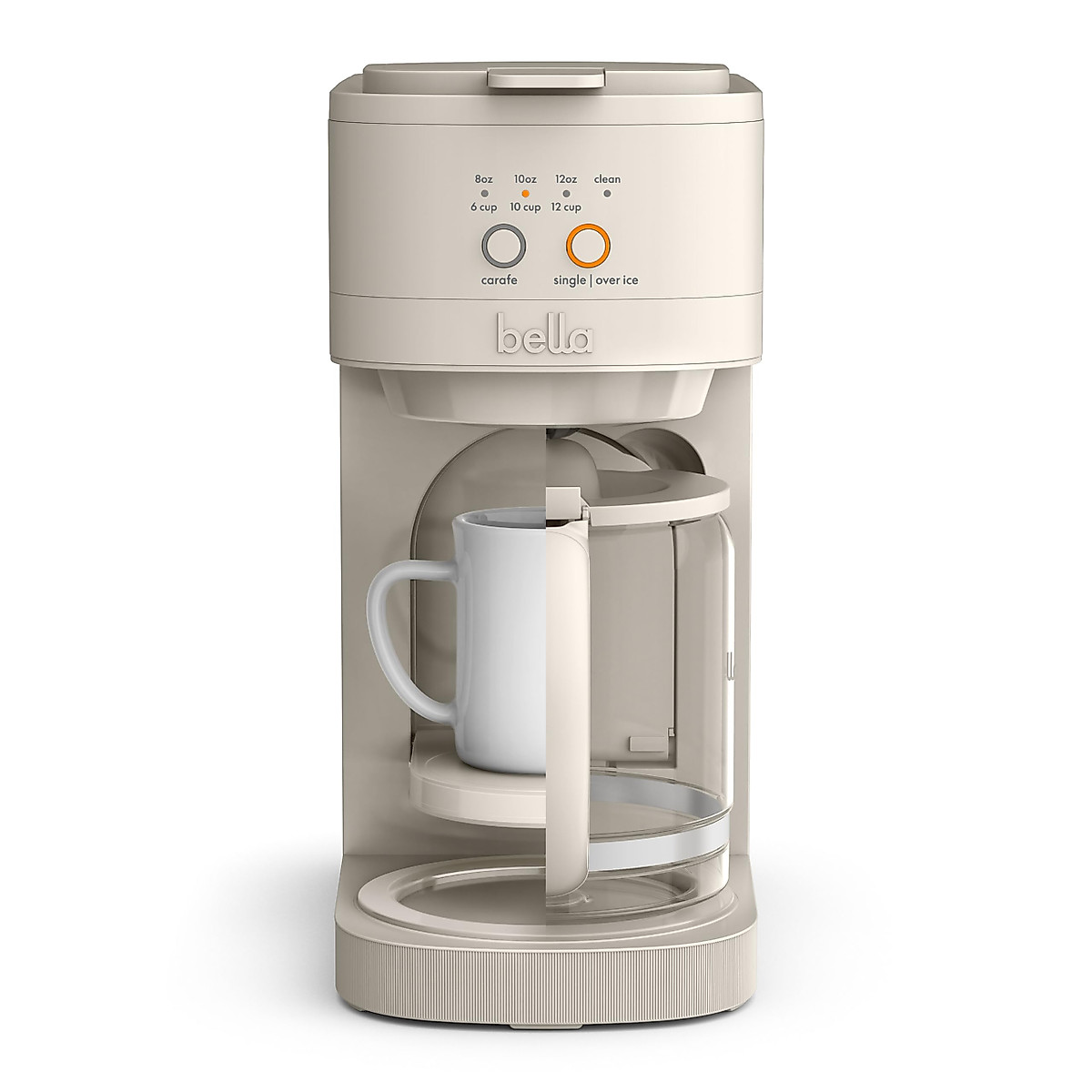 bella VersaBrew 2-in1 Coffee Maker, Fits-anywhere Kitchenware, Brew 3 Sizes Carafes & Single Serve Cups, Dishwasher Safe Reusable Filter & Filter Holder, Iced Coffee Function, 60oz Tank, Oatmilk