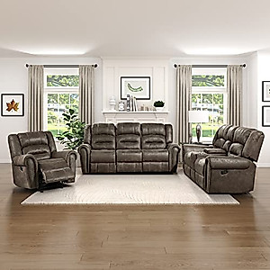 Lexicon Shay Double Glider Manual Reclining Loveseat, Brown