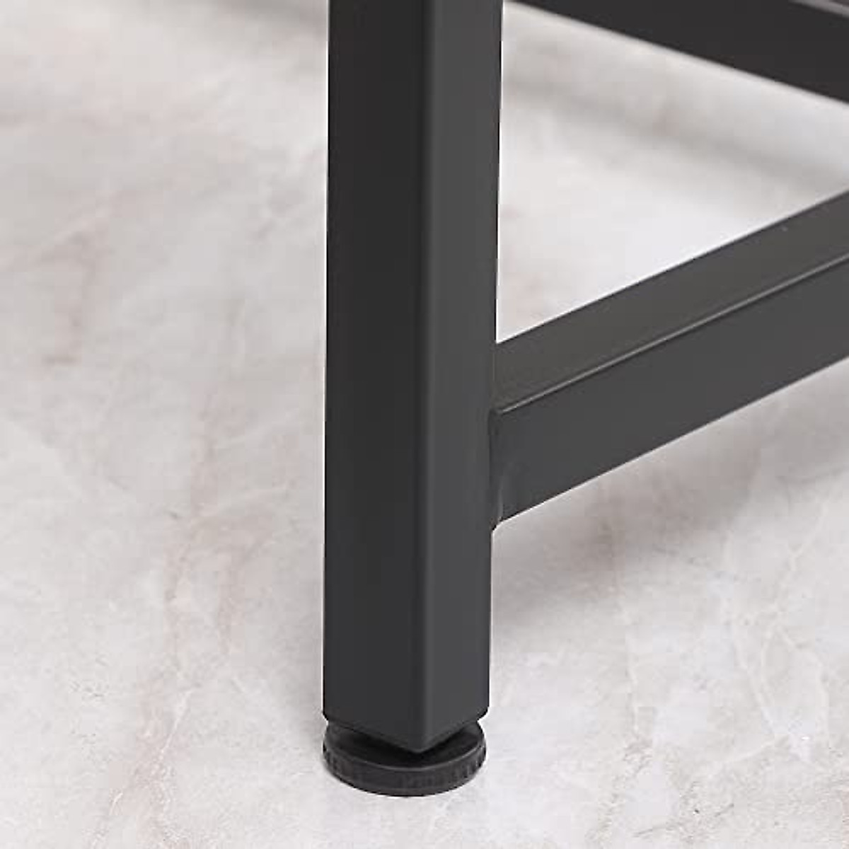 HOMCOM Industrial 3-Piece Dining Table Set, Rectangular Kitchen Table and Chairs for 4 People, Space-Saving Dinner Table with Two Benches, Rustic Brown