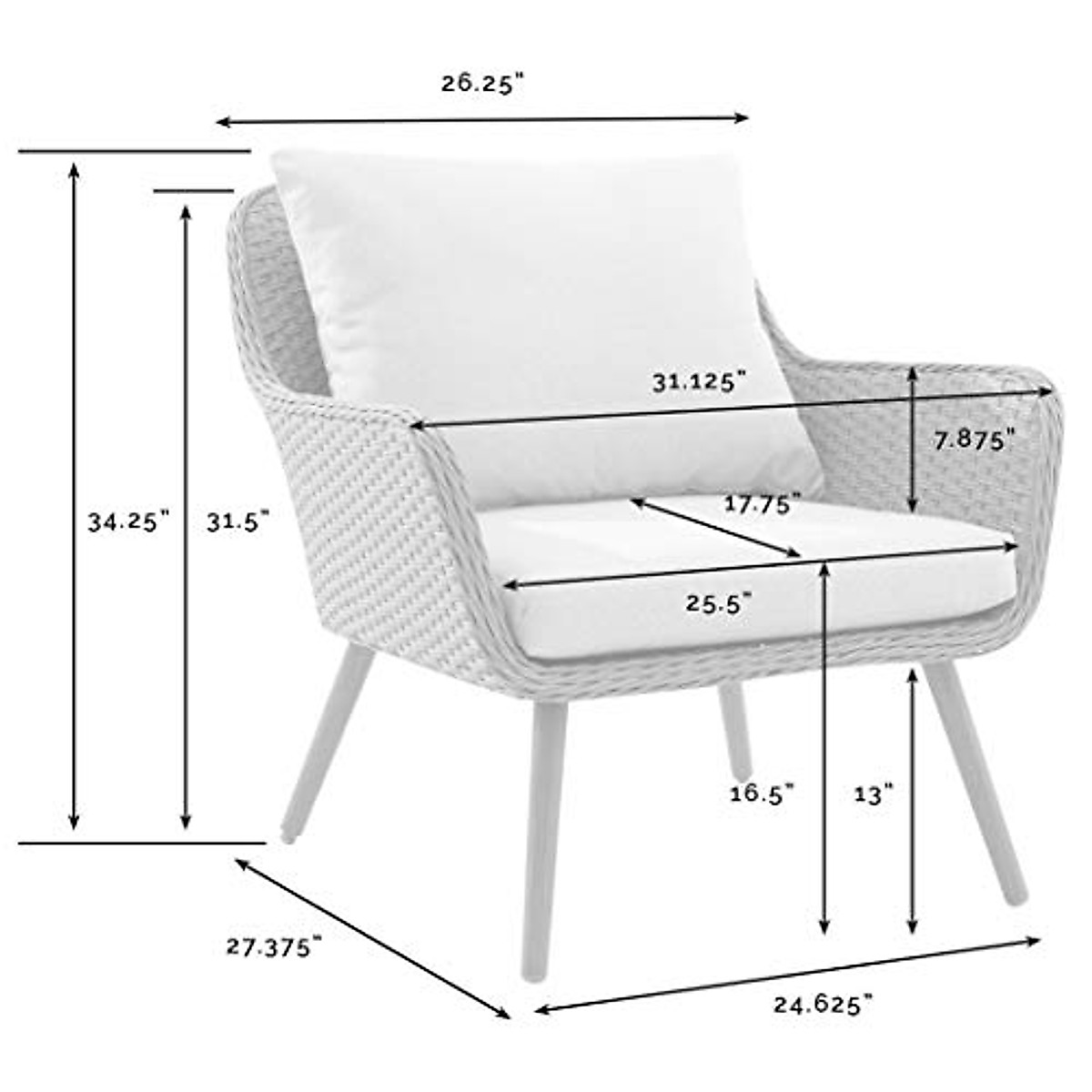 Crosley Furniture CO7185-LB Landon Outdoor Wicker Chairs (Set of 2) Light Brown