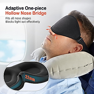 LitBear Sleep Mask for Side Sleeper Women Men, Eye Mask for Sleeping Light Blocking, 3D Contoured Cup Sleeping Mask, Soft Breathable Sleep Eye Mask with Adjustable Elastic Strap for Flight Nap