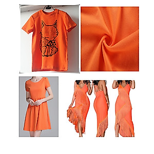 Orange Stretch Spandex T Shirt Knit Fabric Solid Cotton Spandex Knitting Jersey by The Yard Craft Fabric by Yard DIY Sewing Hobby Fabric for T-Shirt (Vermillion Orange, 1 Yard)