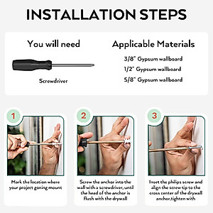 INCLY 100 PCS #8 Drywall Anchors Kit Self Drilling, 50 Plastic Dry Wall Anchors and 50 Philips Screws Assortment for Hanging and Mounting with Case, Self Drilling Sheetrock Anchors