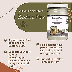 Vitality Science Zeolite Plus for Dogs | Immune Support | Balances pH | Supports Energy Processes (450gms)