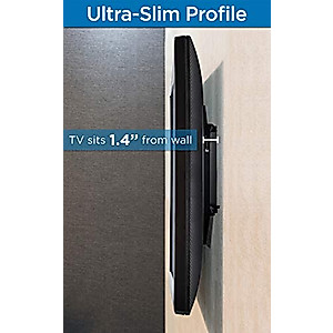 Mount-it! Slim Tilting TV Wall Mount Bracket | Low Profile Tilt TV Mount for Samsung, Sony, Vizio, TCL, LG, Sharp 32 to 65 Inch LCD/LED/4K TVs