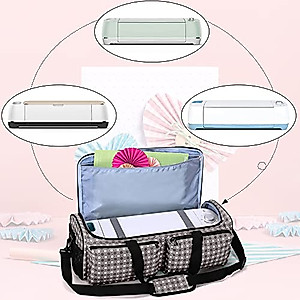 YARWO Craft Tote Bag Compatible for Cricut Die-cut Machine and Cutting Mat(12 x 12), Travel Carrying Case Compatible with Cricut Explore Air (Air 2), Cricut Maker and Accessories, Dots