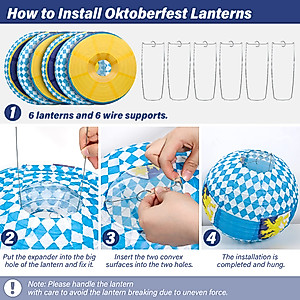 Oktoberfest Party Decor, 8Pcs Octoberfest Decorations Kit Bavarian Pennant Flags Sign Banner Paper Lanterns, Octoberfest Themed Party Supplies Home Yard Favor Decor Set for German Beer Festival Party