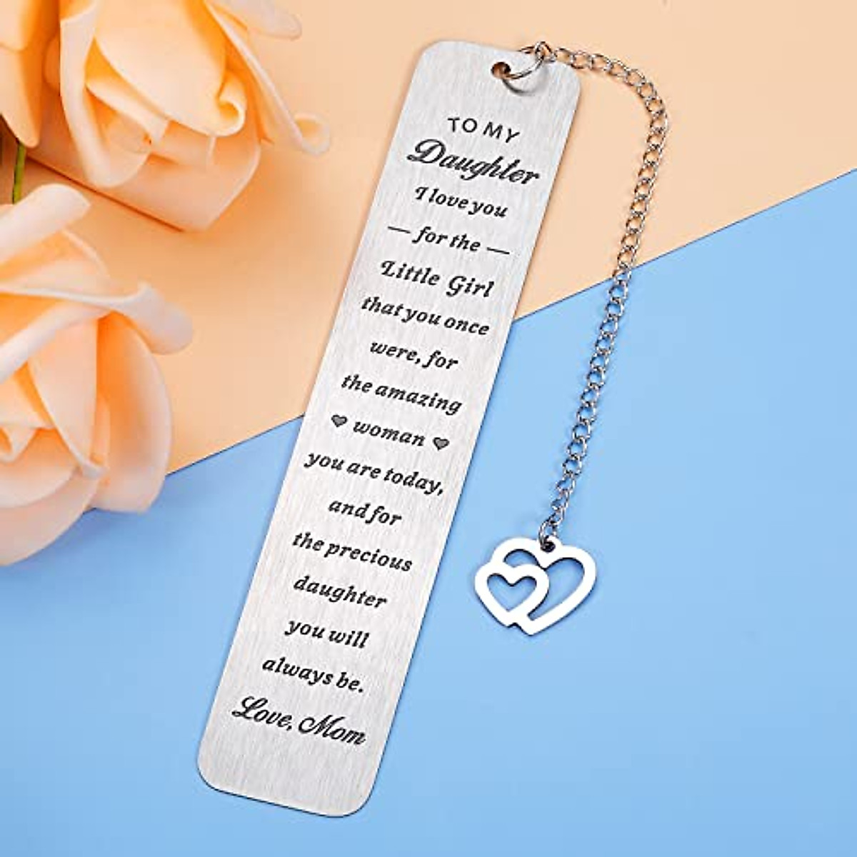 Daughter Gifts Bookmark from Mom Stepmom Christmas Birthday Valentines Day Graduation Mothers Day Gifts for Women Daughter Girl Inspirational Bookmark 8th Grade Teenage Girls Back to School Gifts