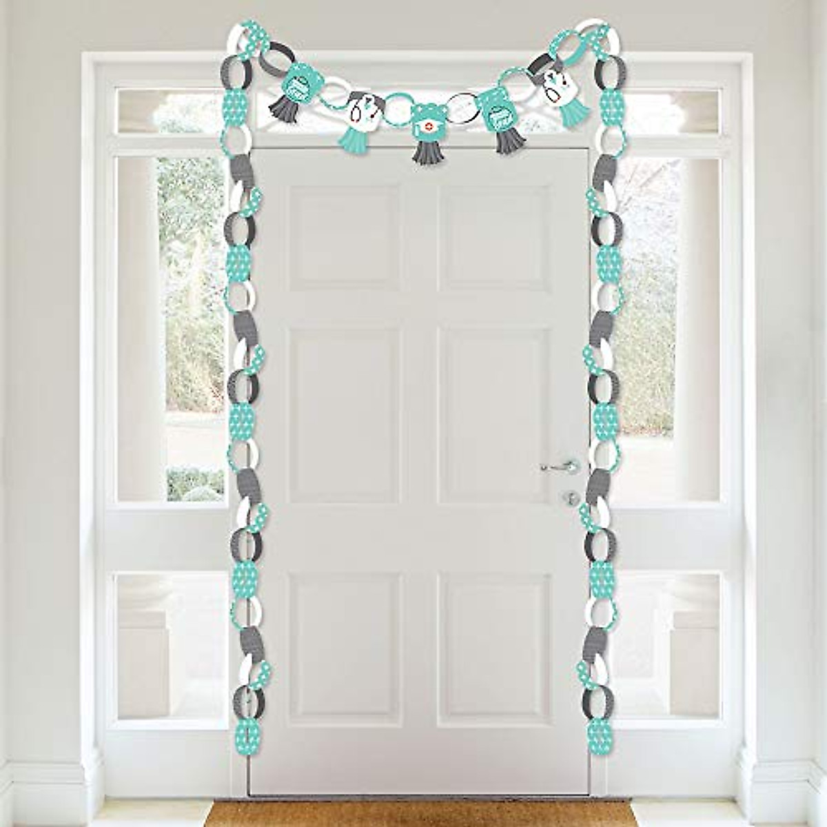 Big Dot of Happiness Medical School Grad - 90 Chain Links and 30 Paper Tassels Decoration Kit - Doctor Graduation Party Paper Chains Garland - 21 feet