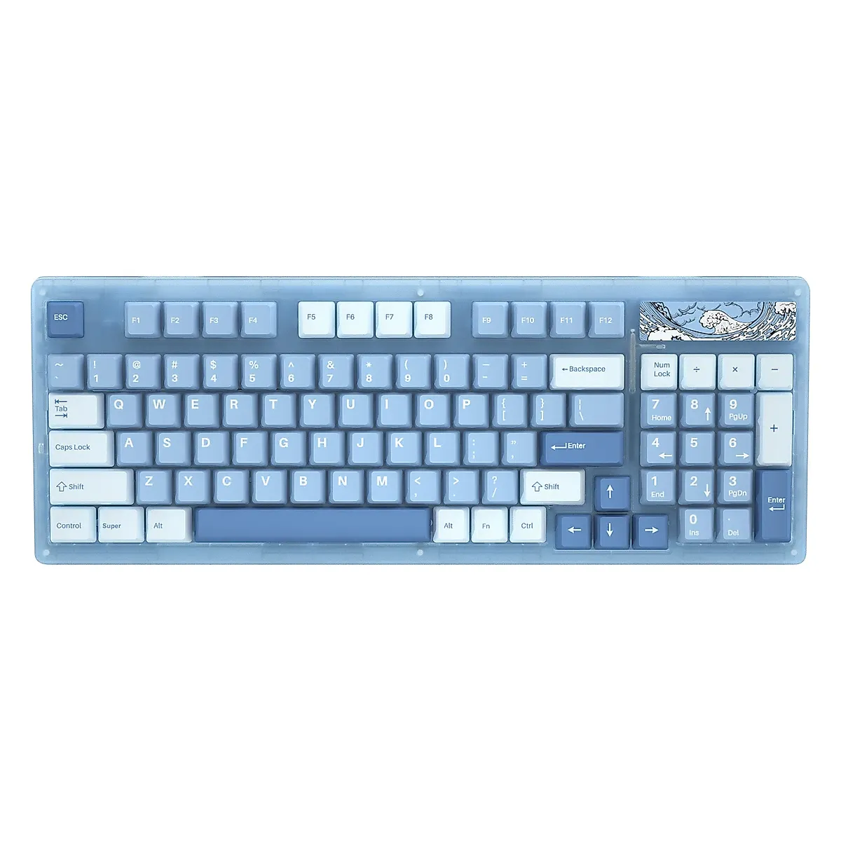 YUNZII Keynovo IF98 Pro Tri-Mode Wireless Bluetooth Hot Swappable Gasket Mechanical Gaming Keyboard 98 Key 96% 1800 Layout RGB Backlight for Mac & Win (Gateron G Pro Brown, Wireless Blue)
