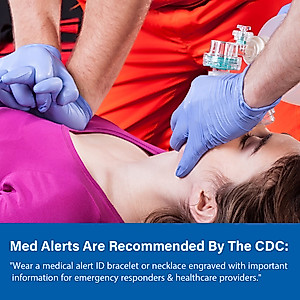 Divoti Ridged & Ridged Rolo Stainless Steel Interchangeable Medical Alert Replacement Bracelet for Women -6.5"