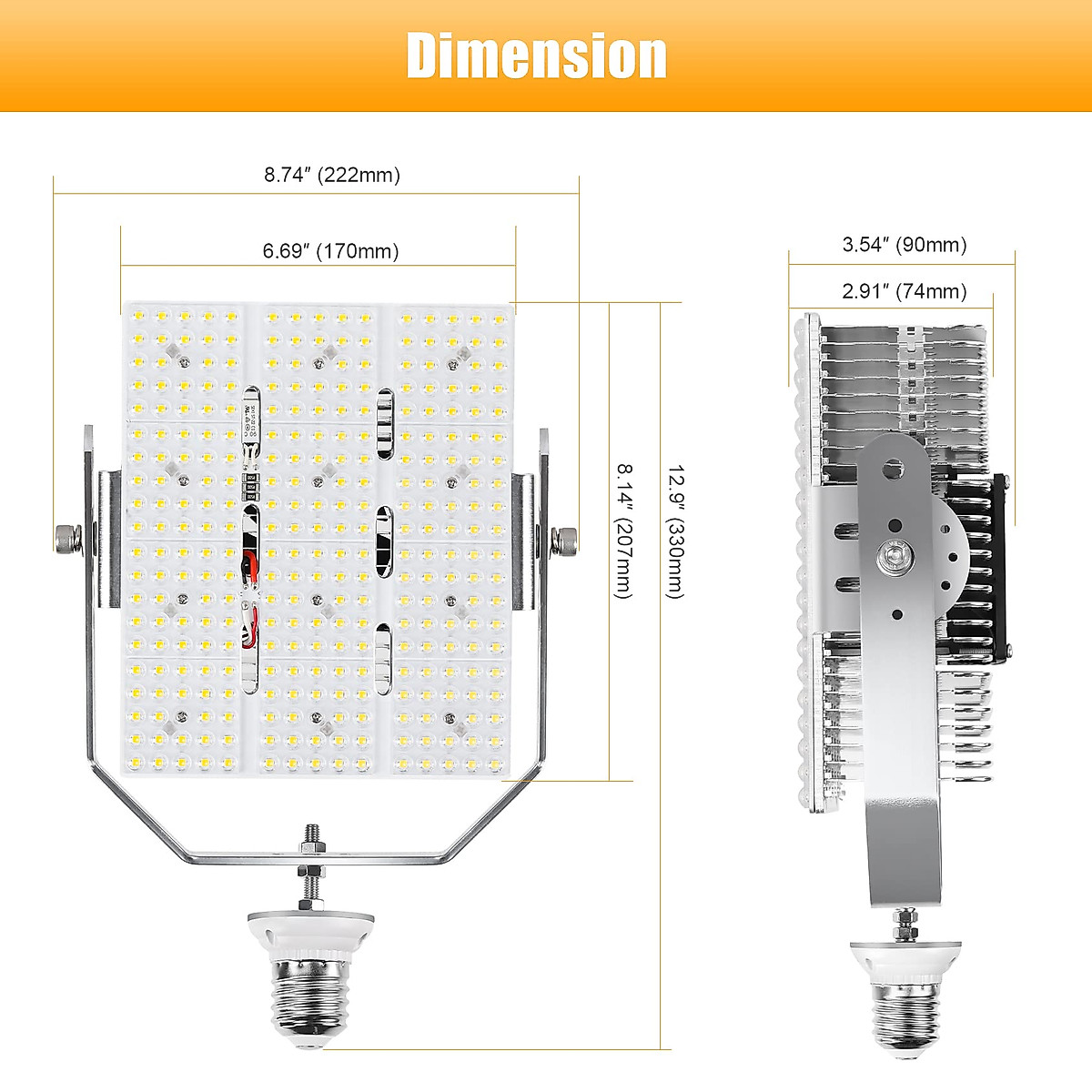 YELLORE 8 Pack 240W Shoebox LED Retrofit Kits 34800LM AC277-480V 5000K E39 Mogul Base LED Street Light Outdoor Commercial LED Pole Parking Lights DLC ETL Listed
